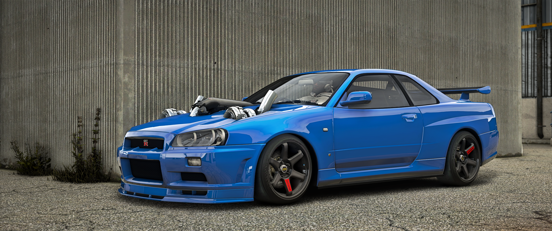 Nissan R34 Skyline with LSX 454 Twin Turbo Swap – Fivem Dealership