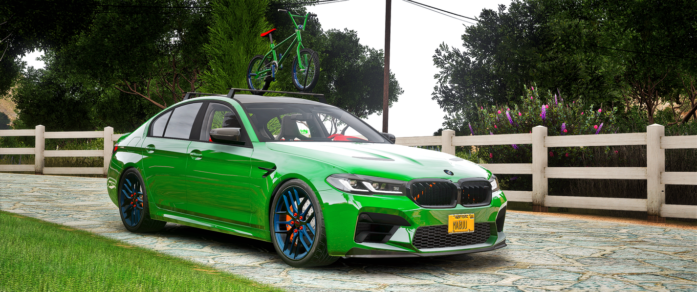 (Debadged/Regular) BMW M5 with Bike 2022 – Fivem Dealership