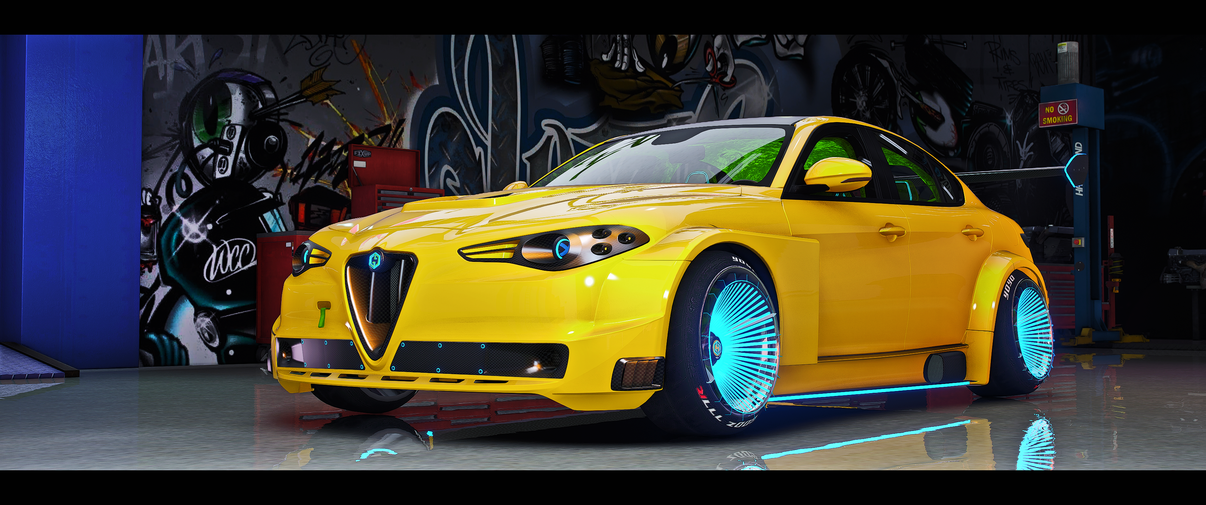 (Debadged) WIDEBODY ALFA ROMEO SEDAN – Fivem Dealership