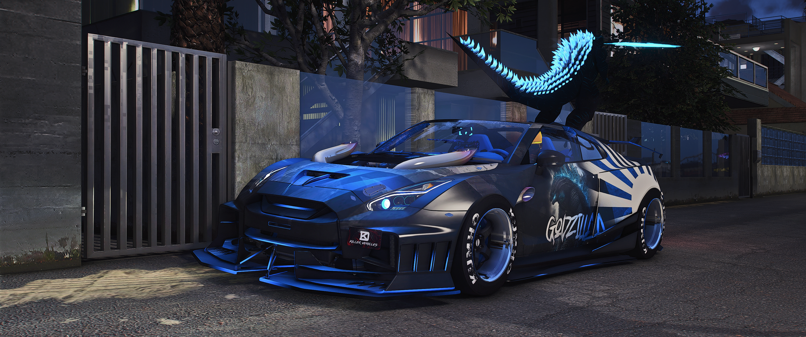 (Debadged) Nissan GTR Widebody Godzilla [Dinamic Lights] – Fivem Dealership
