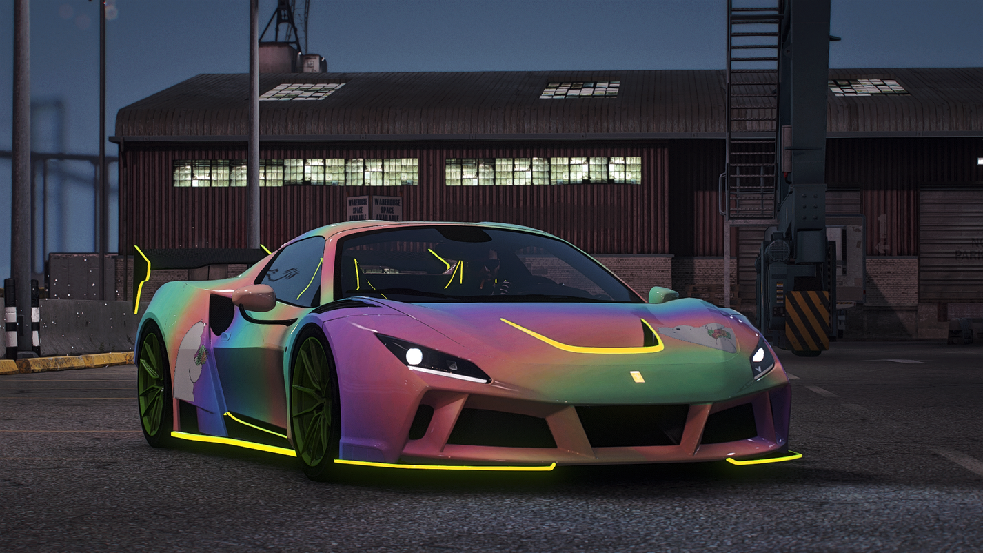 Custom Ferrari F8 Spider N-Largo Money and Gun [Animated Roof] – Fivem ...